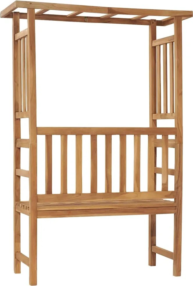 Zahradní lavice s pergolou 115 cm masivní teakové dřevo 316170