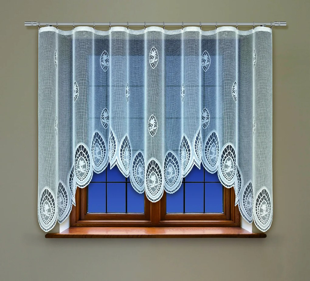 Kusová oblouková záclona Elena 145x400 cm, bílá