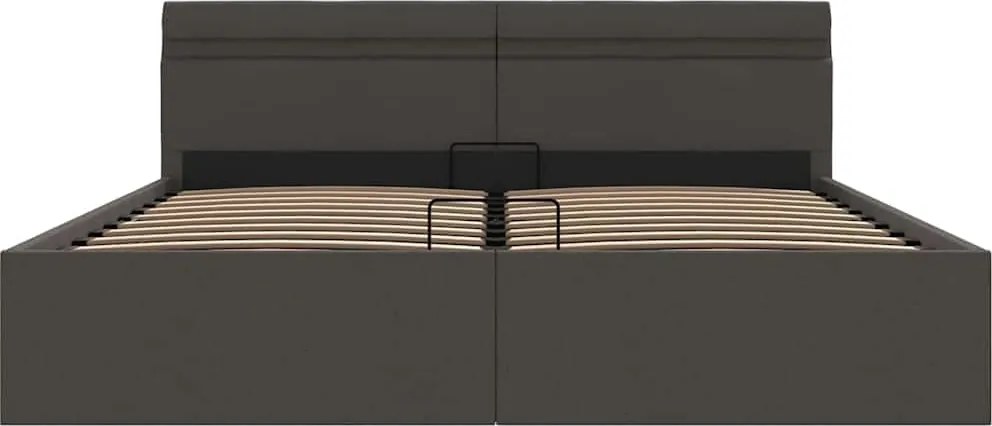 Rám postele s úložným prostorem LED tmavě šedý textil 160x200cm 285604