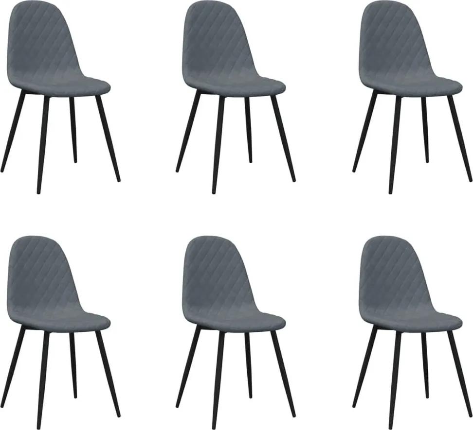 vidaXL Jídelní židle 6 ks samet [3082886] Barva: Tmavě šedá