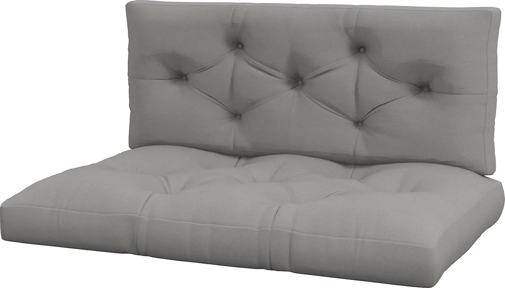 Outsunny sada 2 polštářů na paletovou sedačku 120 × 80 × 10 cm + 120 × 40 × 10 cm, UV-odolné, voděodolné – světle šedé | Aosom