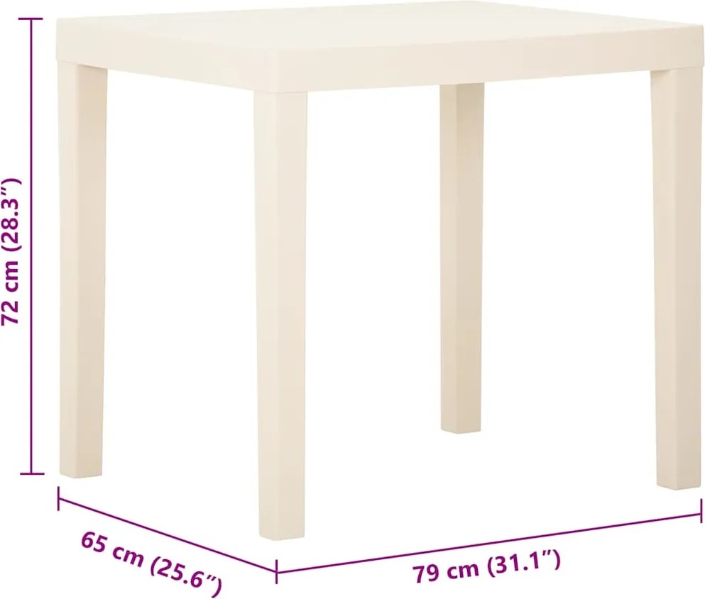 Zahradní stůl bílý 79 x 65 x 72 cm plast 315842