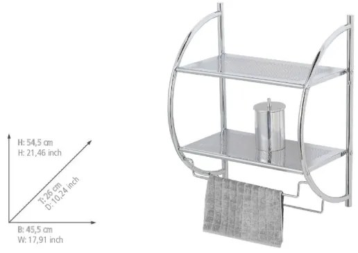 WENKO 15173100 - Polička EXCLUSIVE 45,5x54,5 cm lesk. chrom