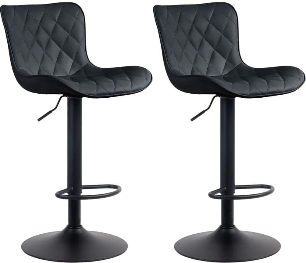 Bhm germany Barové židle Emma (SET 2 ks), syntetická kůže, černá