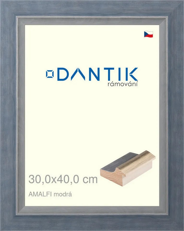 DANTIK rámeček 30x40 | AMALFI modrá (Plexi Čiré)