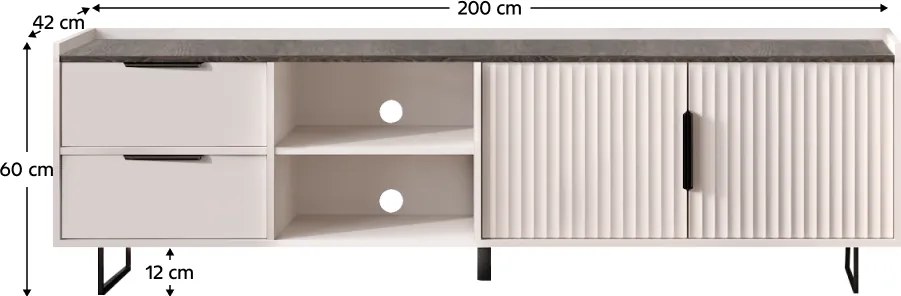 Kondela TV stolek, kašmír/norkový kaštan arvadonna, FRESIO RTV2D2S
