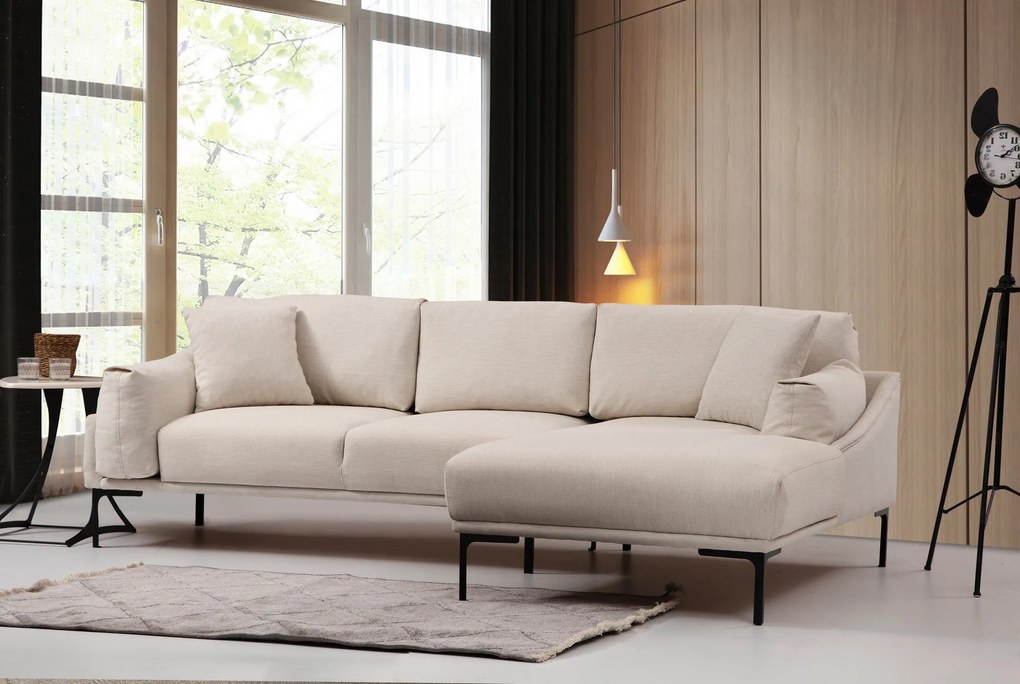 Hanah Home Rohová pohovka LEO krémová pravá 560ARE1175