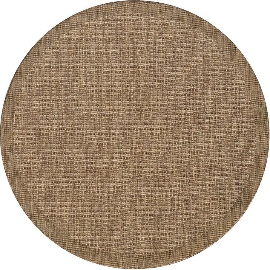 Hnědý kulatý vnitřní a venkovní koberec ø 200 cm Giza 1410 – Ayyildiz Carpets