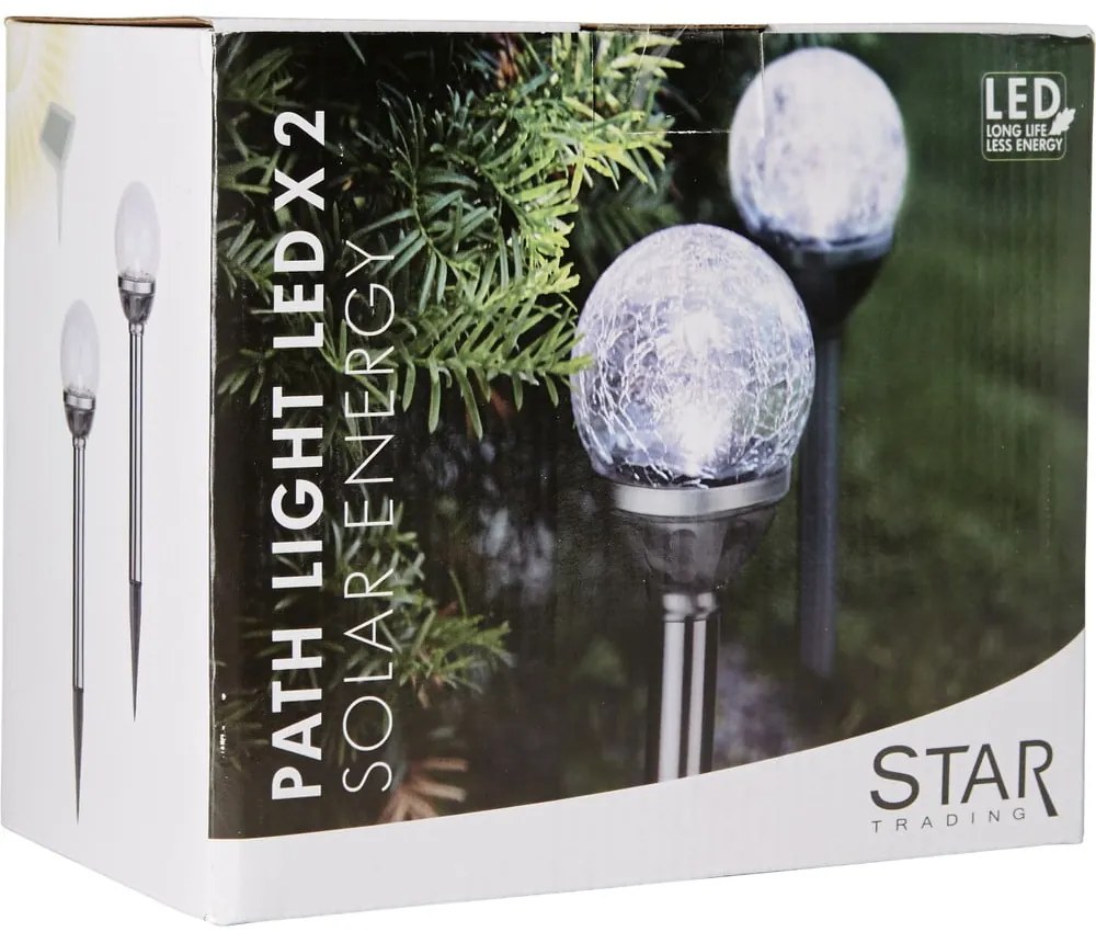 Sada 2 zahradních světel Star Trading Balls, výška 26,5 cm