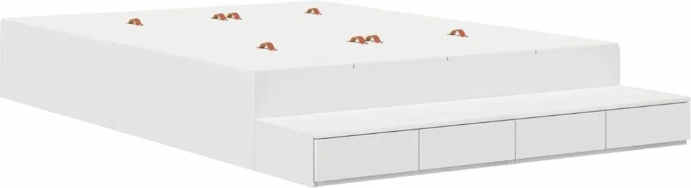 Rám postele s úložným prostorem Bílá 160 cm Kompozitní dřevo 3335653