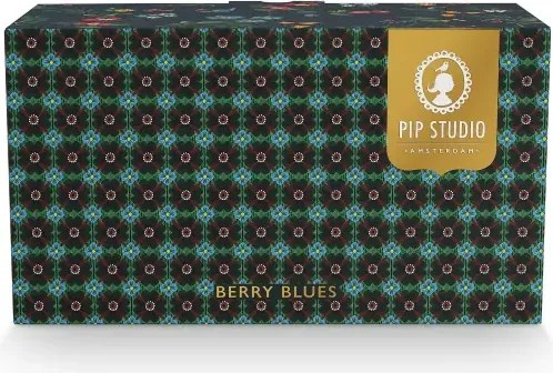 Pip Studio Berry Blues sada 2ks šálků s podšálky 100ml, modré (sada 2ks espresso šálků s podšálky)