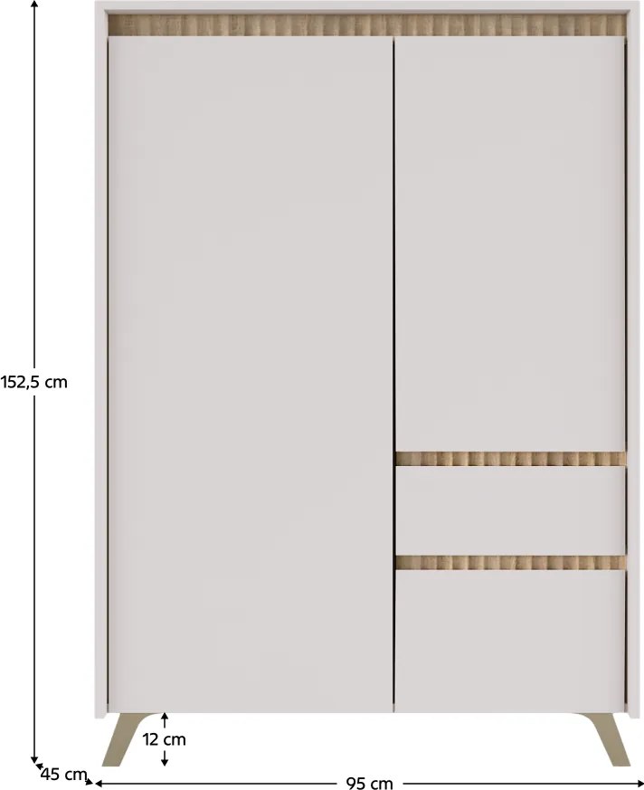 Kondela Komoda, kašmír/dub sonoma, LONGY REG2D1S1K
