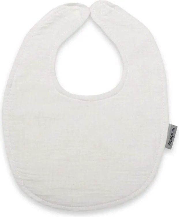 Mušelínový dětský bryndák New Baby white