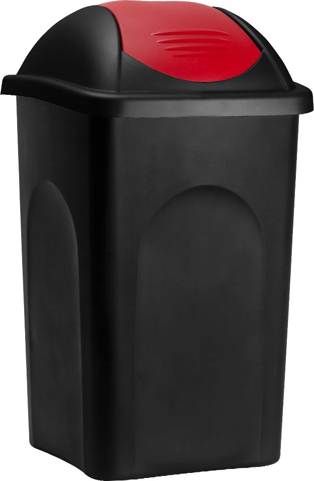 Odpadkový koš černá/červená plast 60L