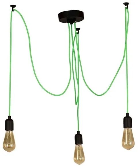 Zelené závěsné svítidlo Wire Hanging Lamp Larro, 3 žárovky