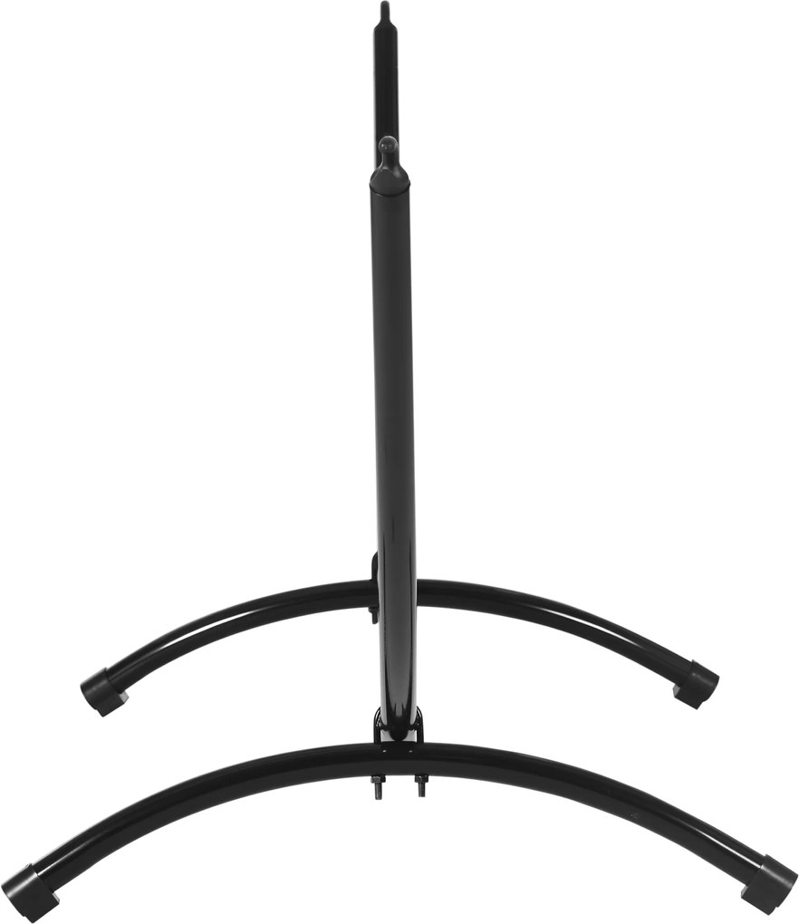 Outsunny rám houpací sítě 3 m pro houpací síť s tažným lanem, robustní ocelový rám černý 300 x 90 x 100 cm pro zahradu a pláž |