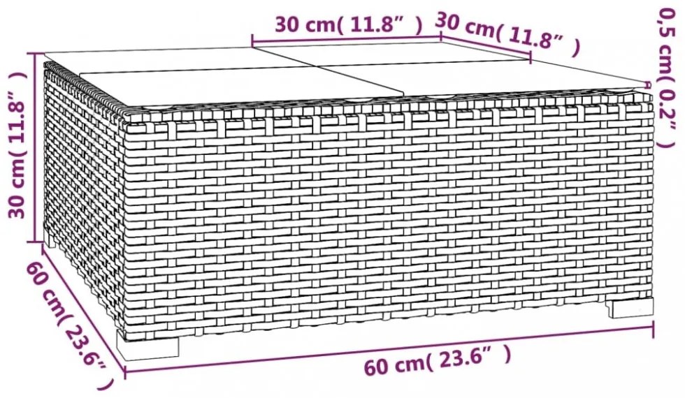 Zahradní sedací souprava 6 ks JAROSLAVA Dekorhome Hnědá / červená