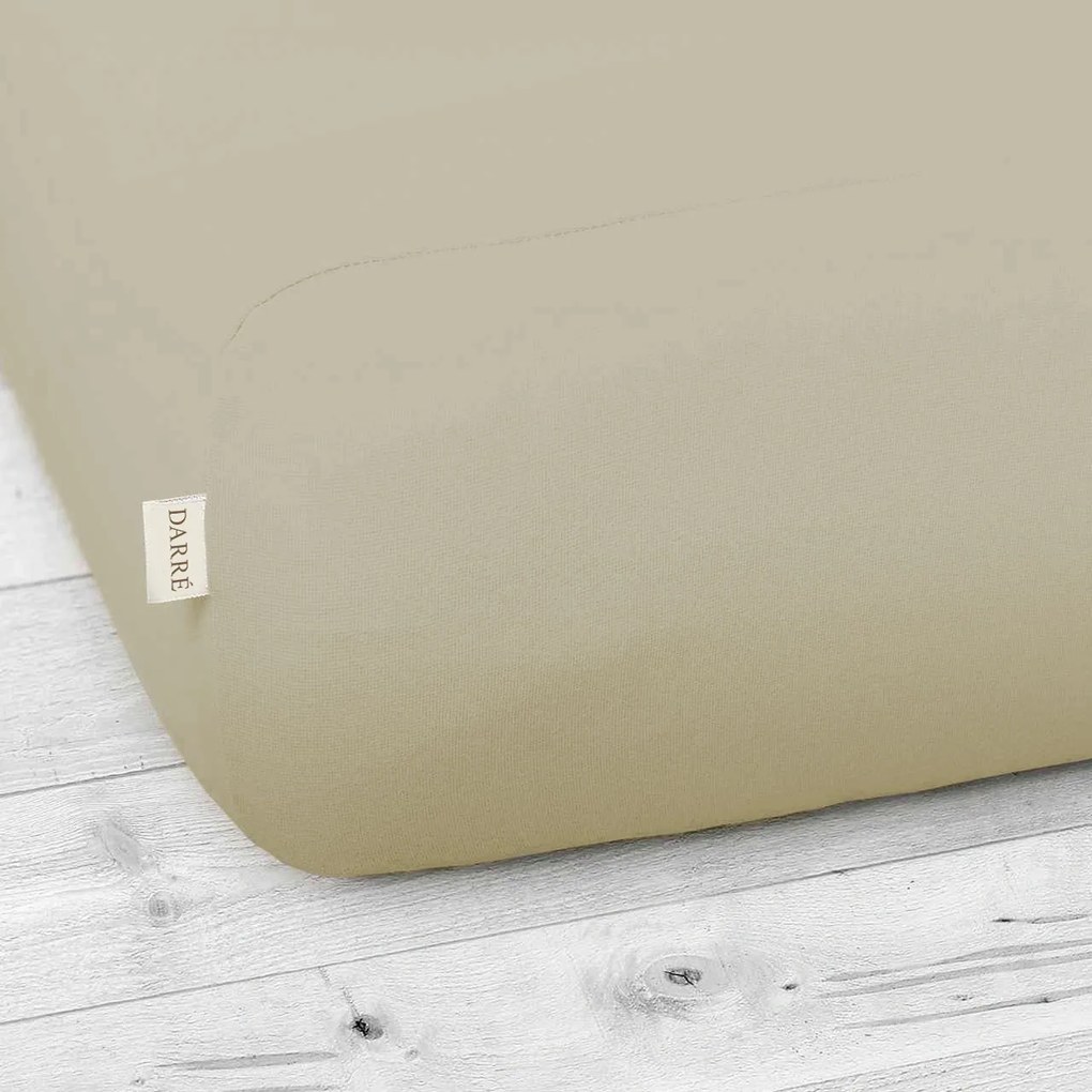 Jersey prostěradlo tmavě smetanové na výšku matrace do 30 cm Velikost: 90 x 220