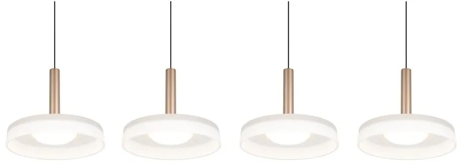 LED stmívatelné závěsné svítidlo v černobílo-zlaté barvě se skleněným stínidlem Celeste – Trio