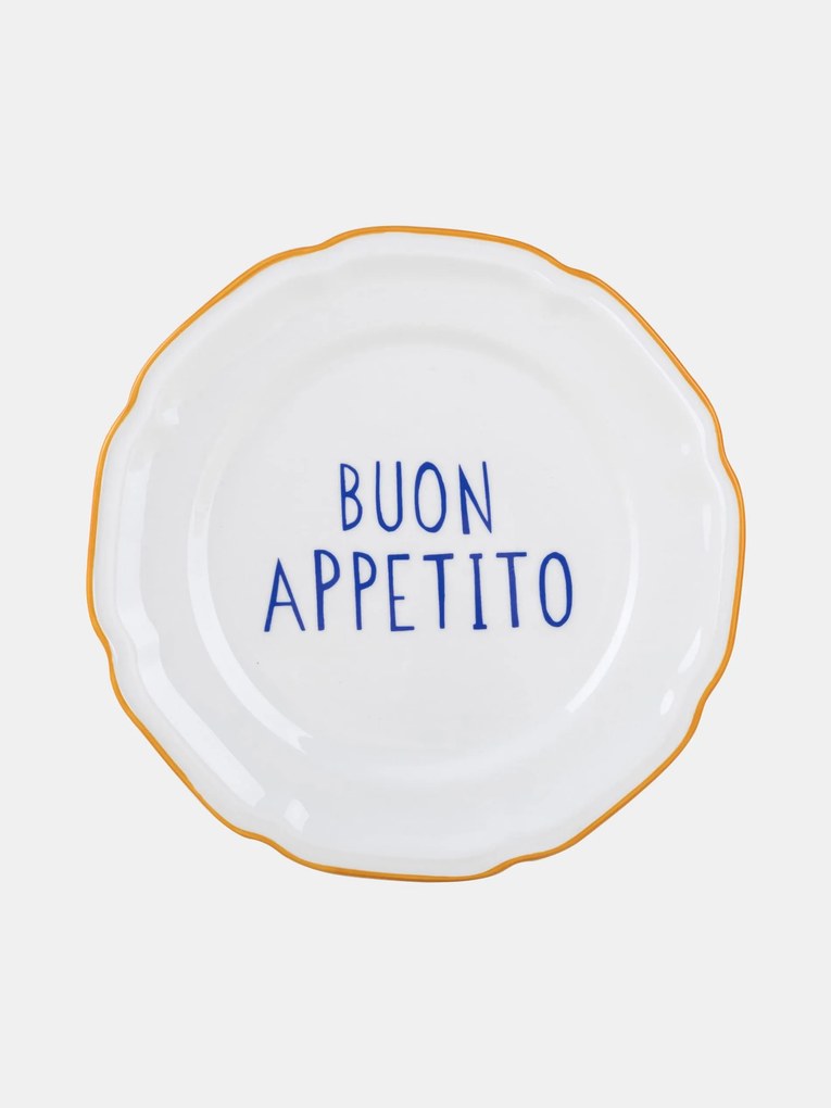 Sinsay - Keramický talíř s nápisem Buon Appetito - žlutá