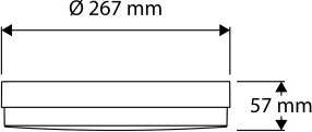 Přisazené LED svítidlo PROLUMIA Prodisc III Mini Ø 267mm max 9W zap/vyp černá 3000-3500-4000K 120° IP54 40008285
