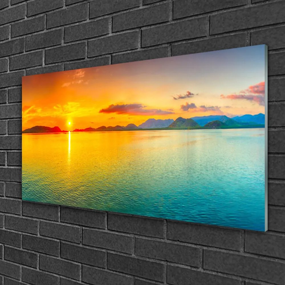 Obraz na skle Moře Slunce Krajina 125x50 cm