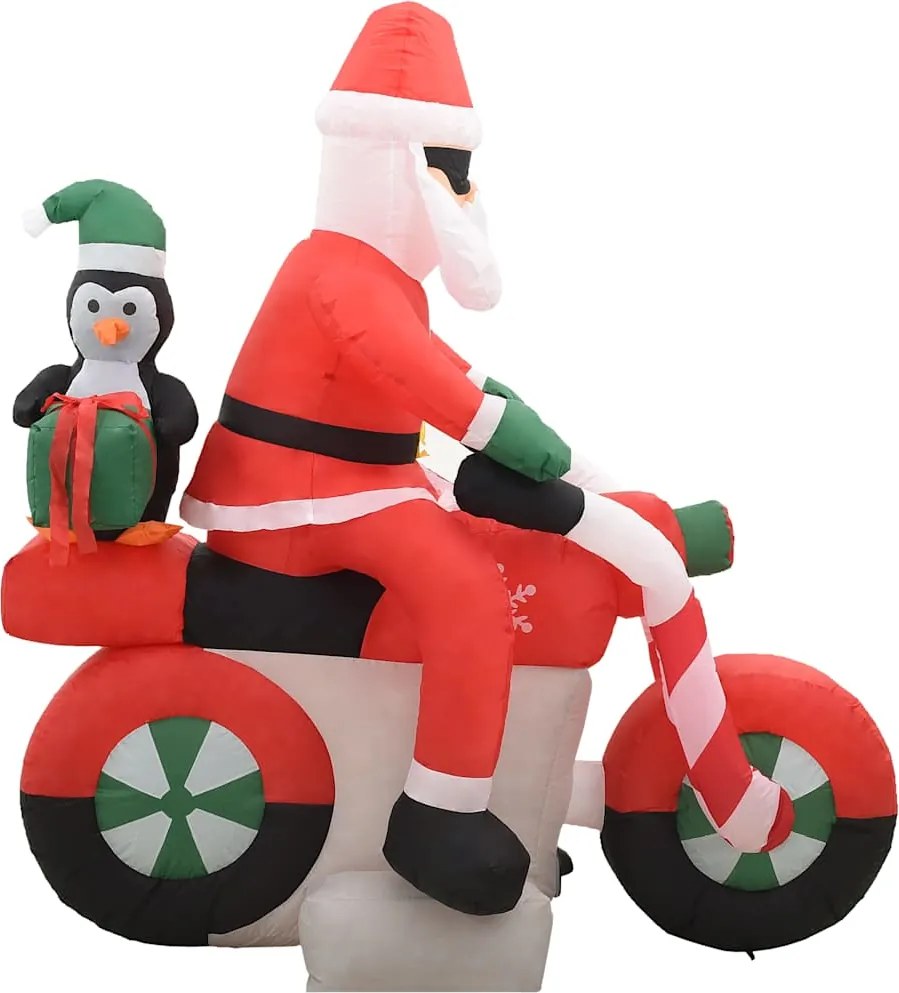 Vánoční nafukovací Santa Claus na motorce s LED IP44 160 cm 289304