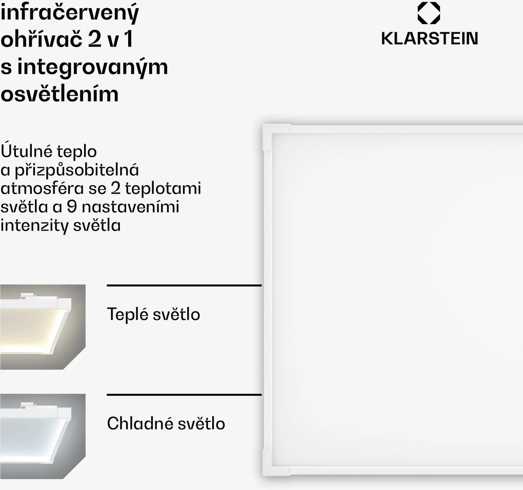 Klarstein Wondersky infračervený panel | 770 W | 4 - 8 m² | Minimalistický design | 120 cm x 60 cm
