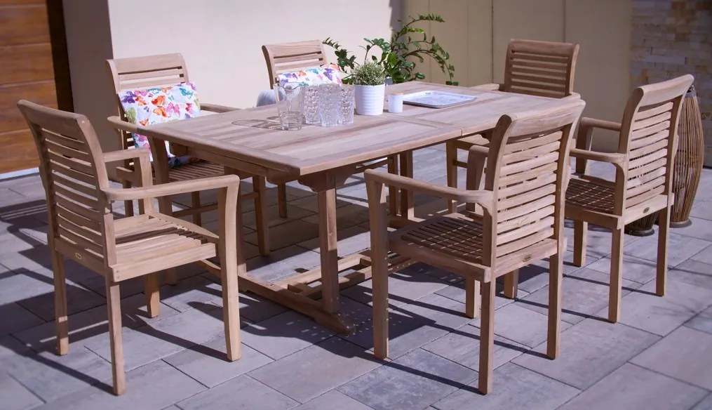 Noela Dřevěný zahradní nábytek Faisal I. teak set 1+6