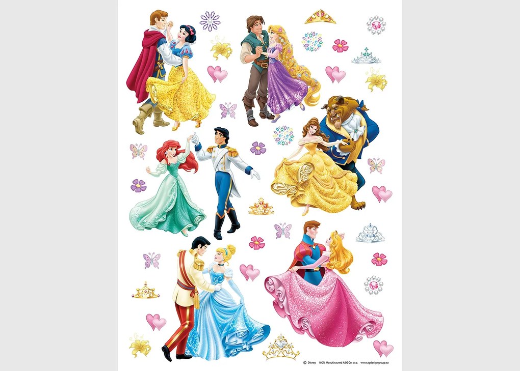 Dětská samolepka na zeď Disney Ples Princezen | 65 x 85 cm | DDK1774