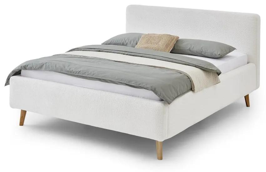 Bílá čalouněná dvoulůžková postel s úložným prostorem s roštem 180x200 cm Mattis - Meise Möbel