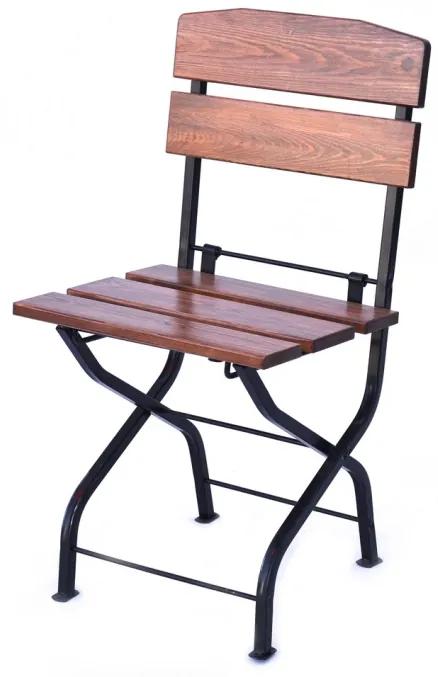 ROJAPLAST Skládací zahradní židle - WEEKEND, dřevěná/kovová