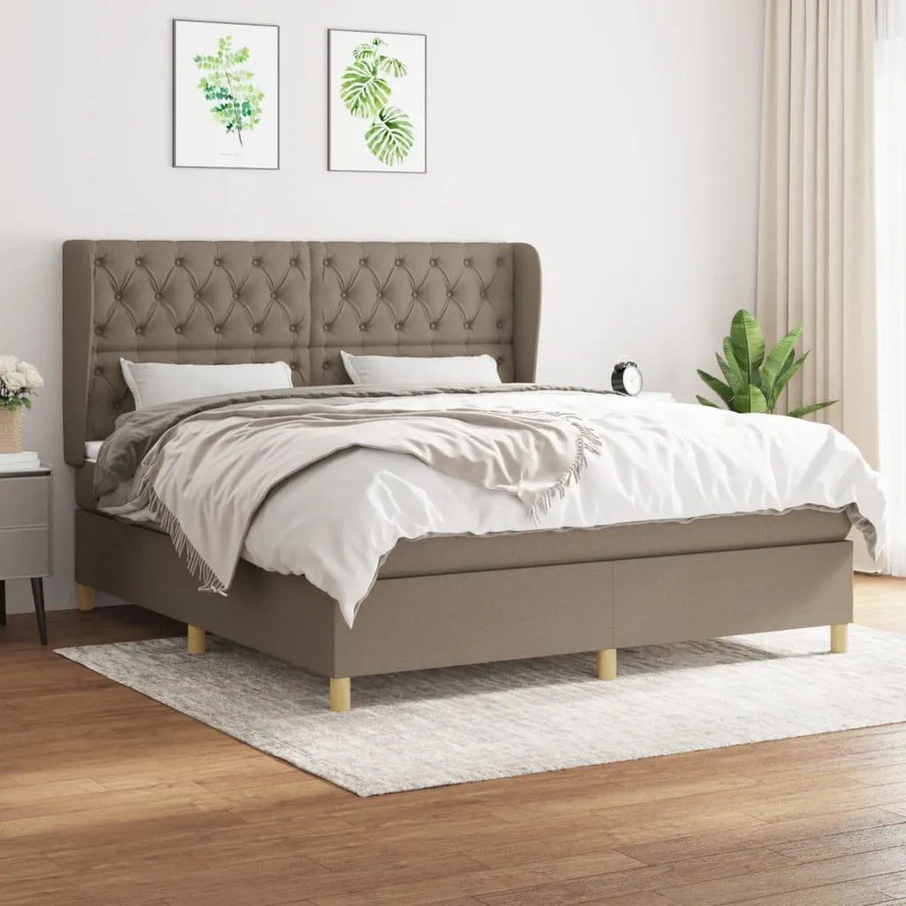 Box spring postel s matrací taupe 160x200 cm textil 3128777