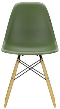 Eames Plastic Chair DSW javor lesní zelená černé na tvrdou podlahu Vitra