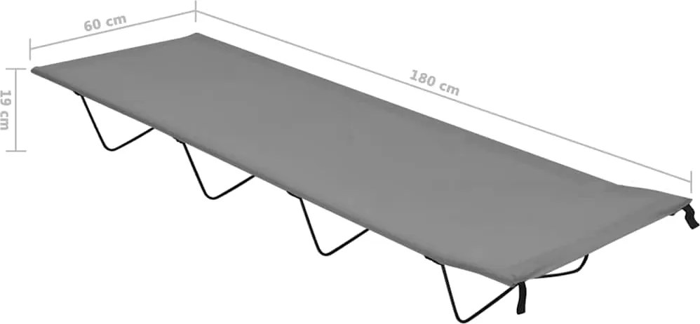Kempingové postele 2 ks 180x60x19 cm oxfordská látka ocel šedé 312486