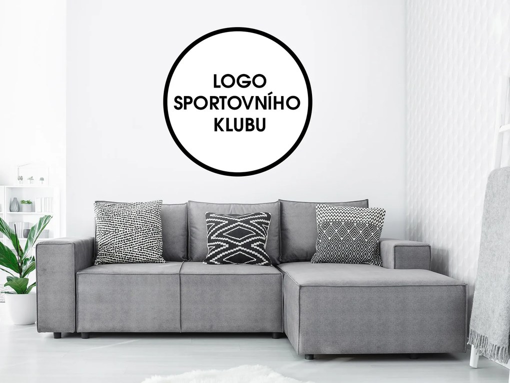 Logo sportovního klubu textilní přelepitelná samolepka na zeď 45 x 45 cm