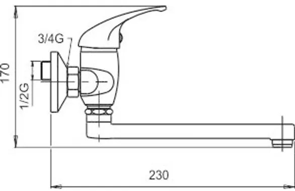 Novaservis Metalia 55 Baterie dřezová, 100 mm 55077,0