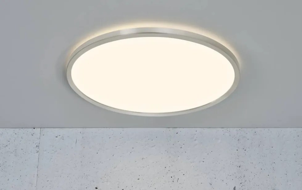 Oja, Stropní led svítidlo s 3000/4000K Nordlux Oja Barva: Bílá/chromový rámeček, Konfigurace: 3000K/4000K IP20, Ø - Průměr: 42cm