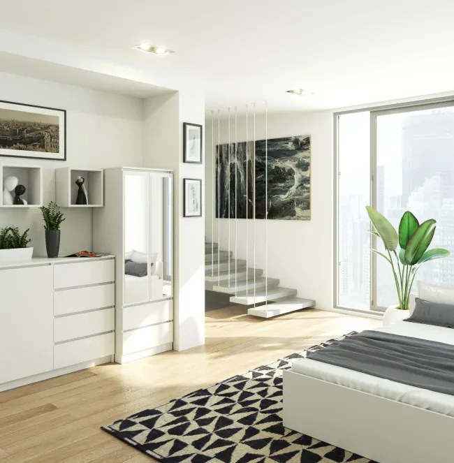 Skříň STAR S 60 cm 2D 2SZ zrcadla CLP bílá