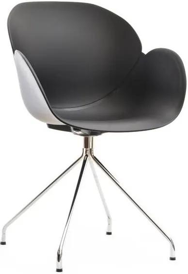 design4life Jídelní židle MELANO  Černá, kovová podnož