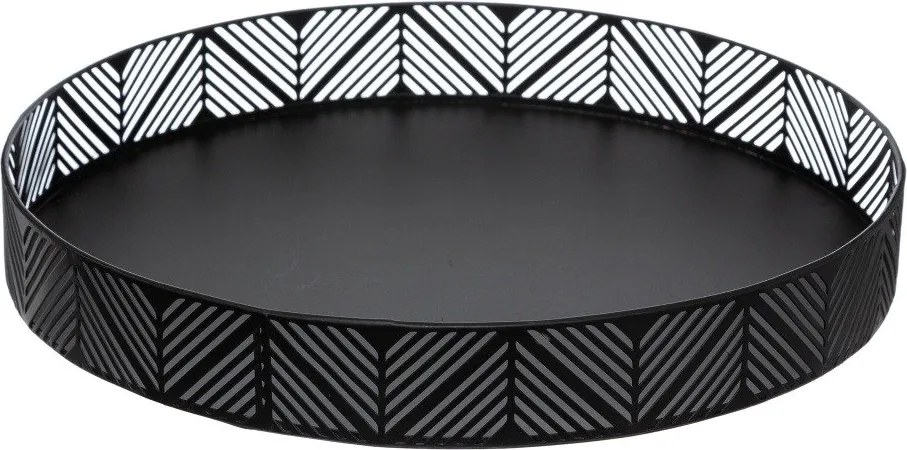 Dekorativní podnos, černý tác, O 30 cm