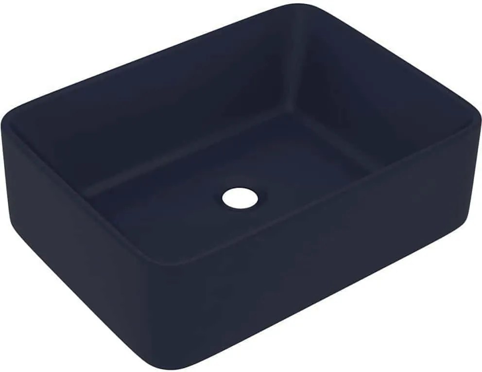 Luxusní umyvadlo matné tmavě modré 41 x 30 x 12 cm keramické 147045