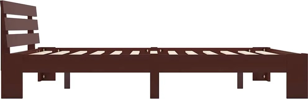 Rám postele tmavě hnědý masivní borovice 160 x 200 cm 283176