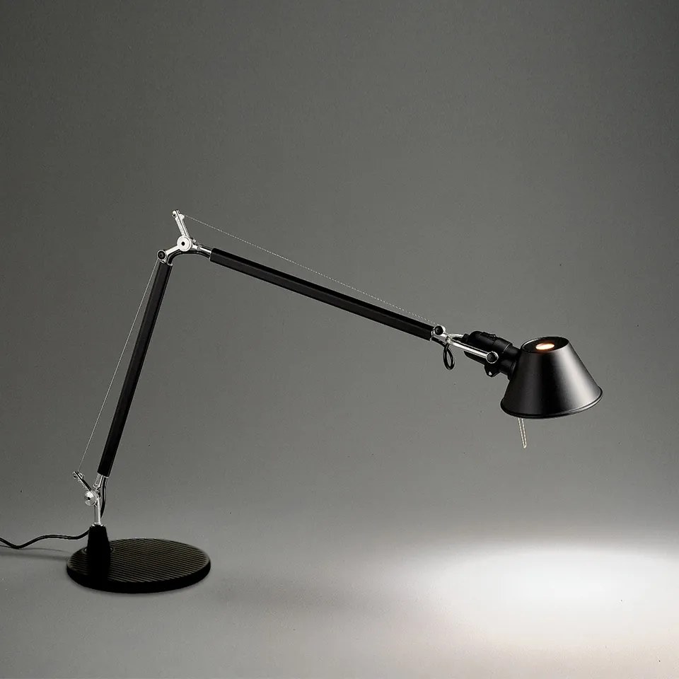 Artemide 35TOL Tolomeo Mini Tavolo, černá stolní lampa s vypínačem, 1x10W LED E27, 68+54cm