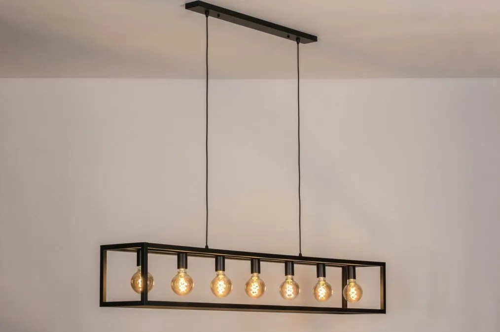 Závěsné svítidlo nad stůl model Nero 7 v barvě černá