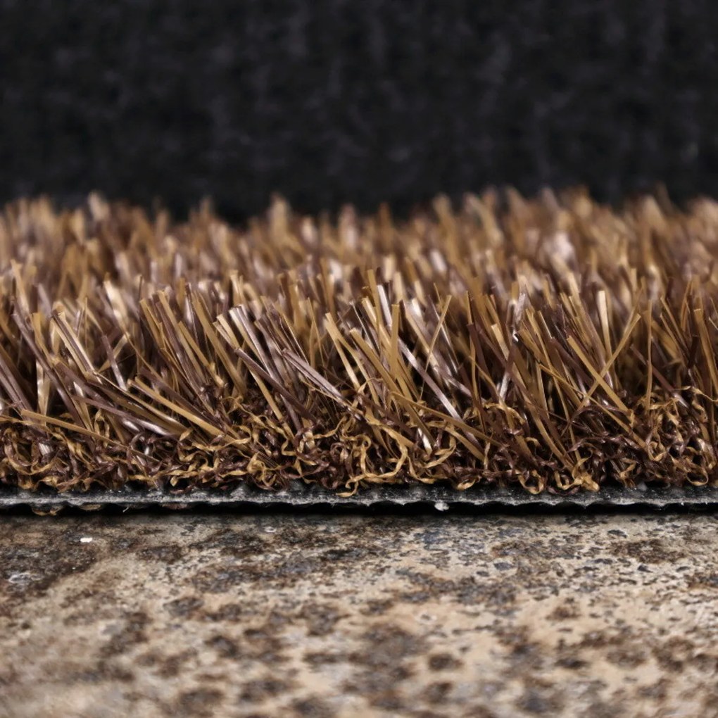 Europe Grass, Umělá tráva PartyGrass Brown, vyříznout kruh, šíře 4m, hnědá