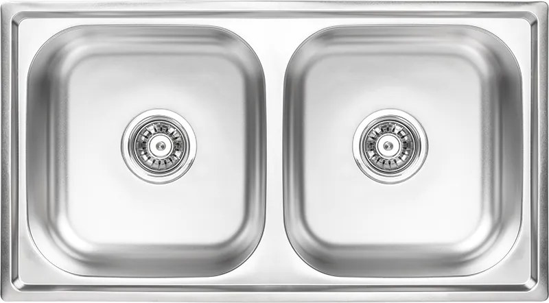 Kuchinox STANDARD, 2-komorový ocelový kuchyňský dřez 780x430x170 mm, SKS_020T