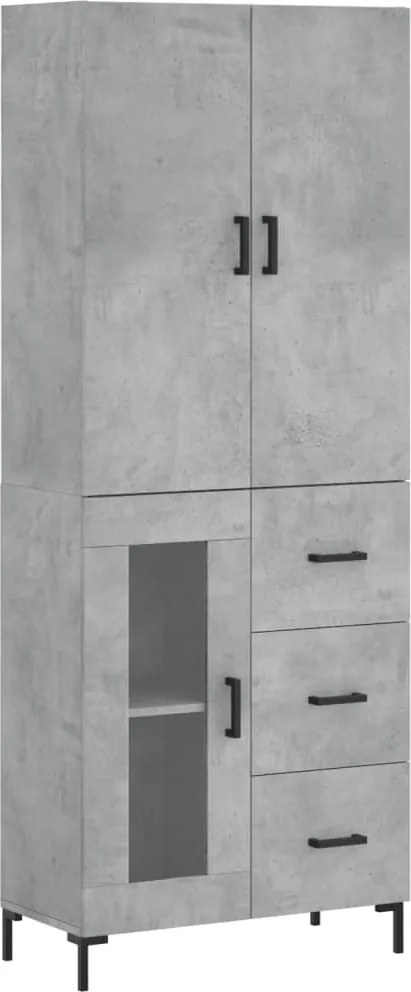 Skříň highboard betonově šedá 69,5x34x180 cm kompozitní dřevo 3195959