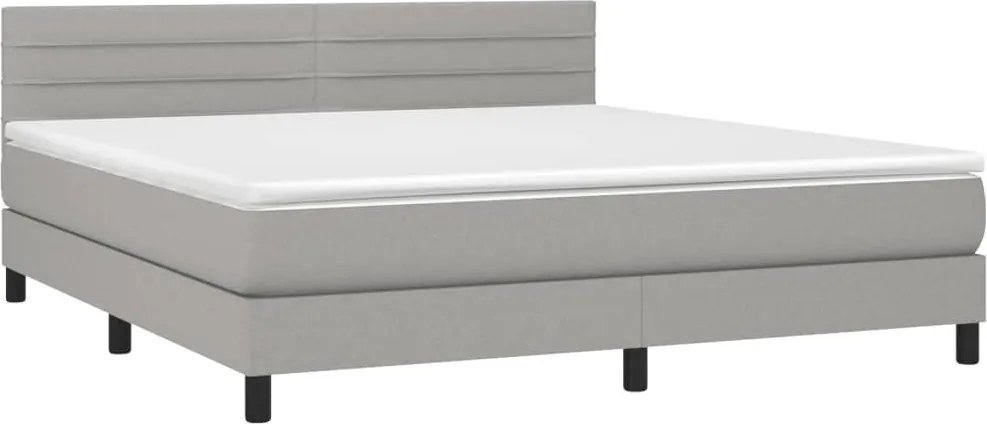 Box spring postel s matrací světle šedá 160 x 200 cm textil 3140145