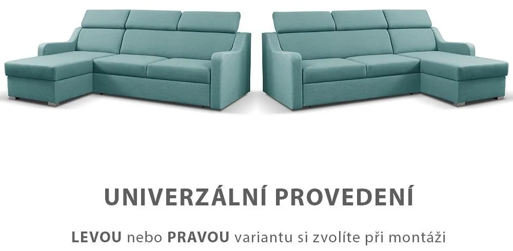 Sedací souprava MIKELI | 228x158 cm | UNI provedení | rozkládací + úložný prostor | VÝBĚR TKANIN